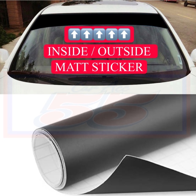 Car Windscreen MATT BLACK Sticker For Inside & Outside ( 9.5"x 60 ...