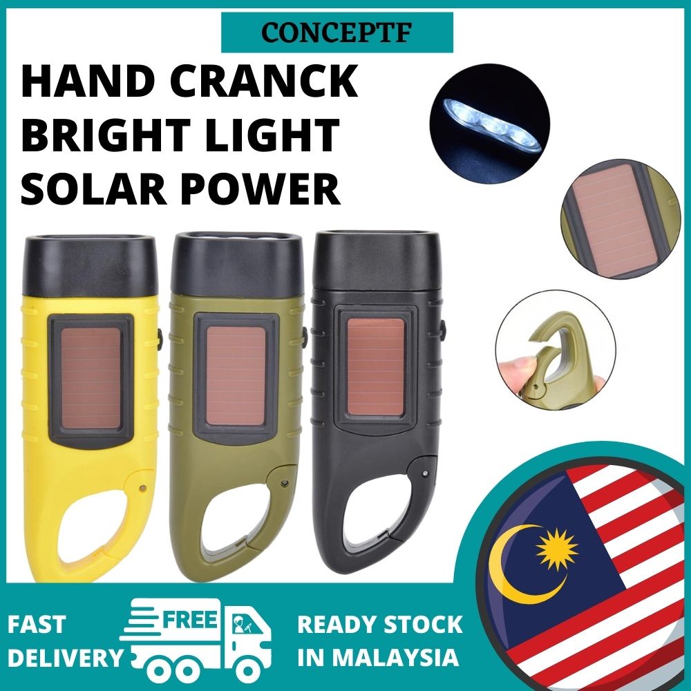 🔥 Ready Stock🔥Concept F LS-015 Rechargeable Dynamo Solar LED Crank ...