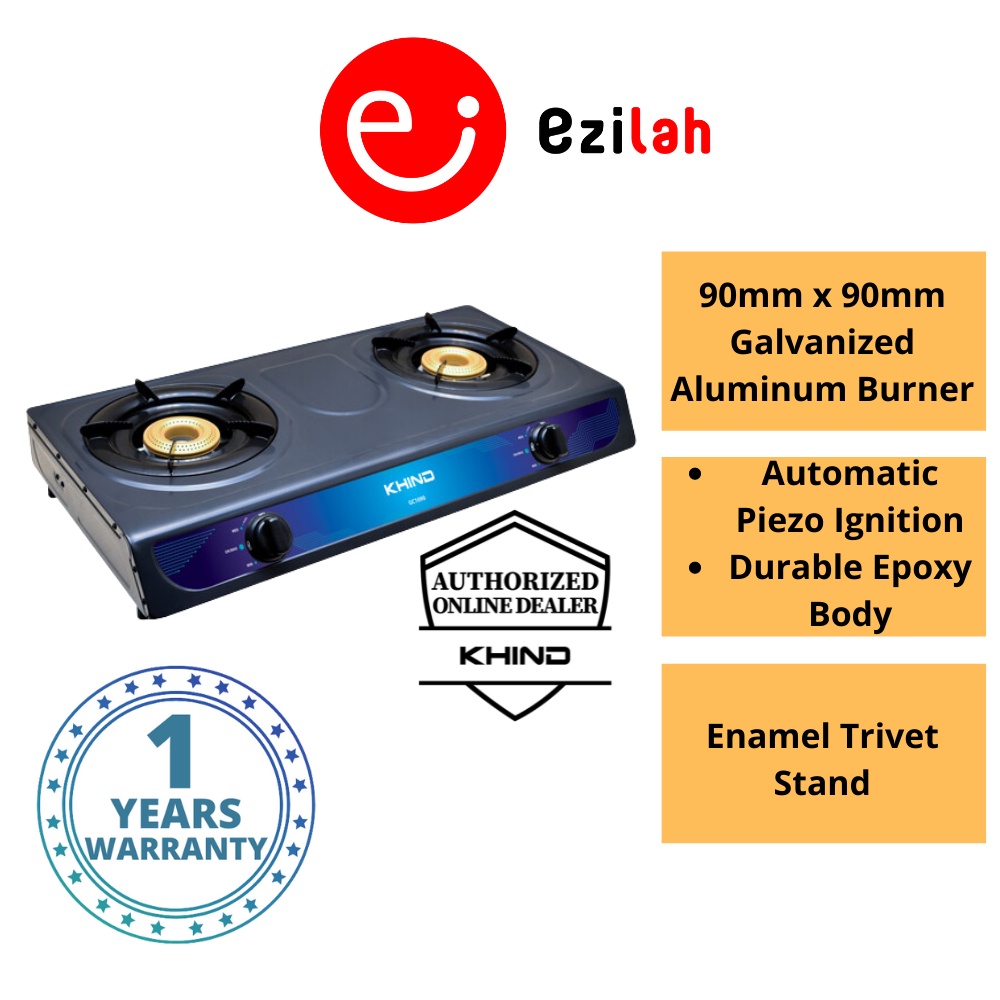 Khind Double Burner Gas Stove GC-1090 | Shopee Malaysia