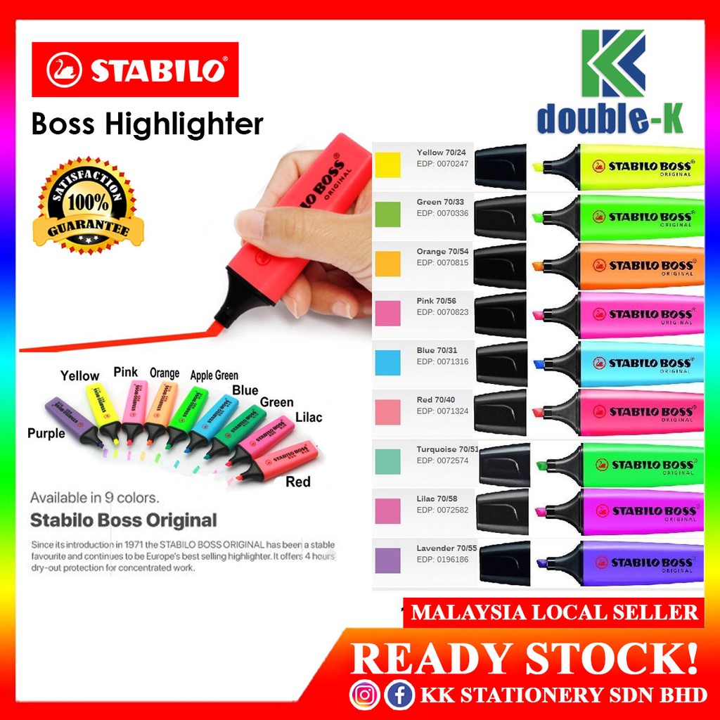 STABILO Original Boss Highlighter RM4.00/each | Shopee Malaysia