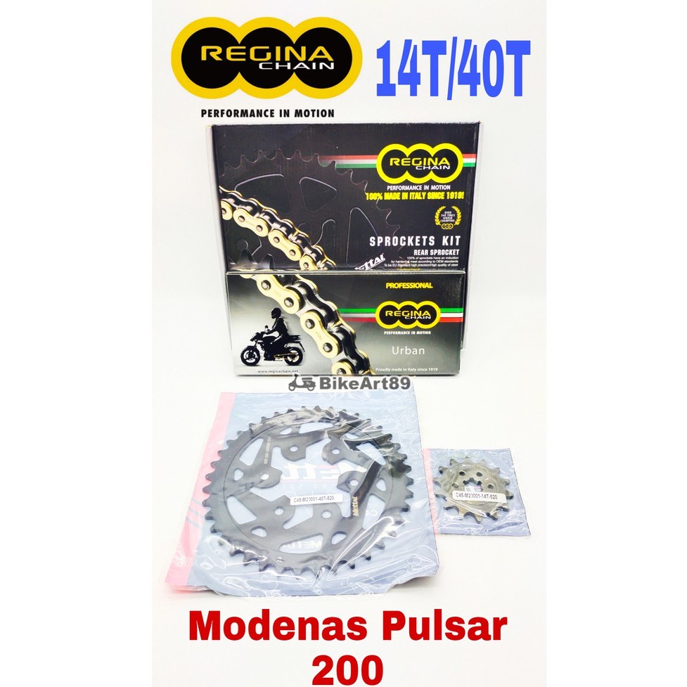 Modenas PULSAR 200 NS/ RS 200 REGINA Sprocket Chain Kit Set Rantai ...