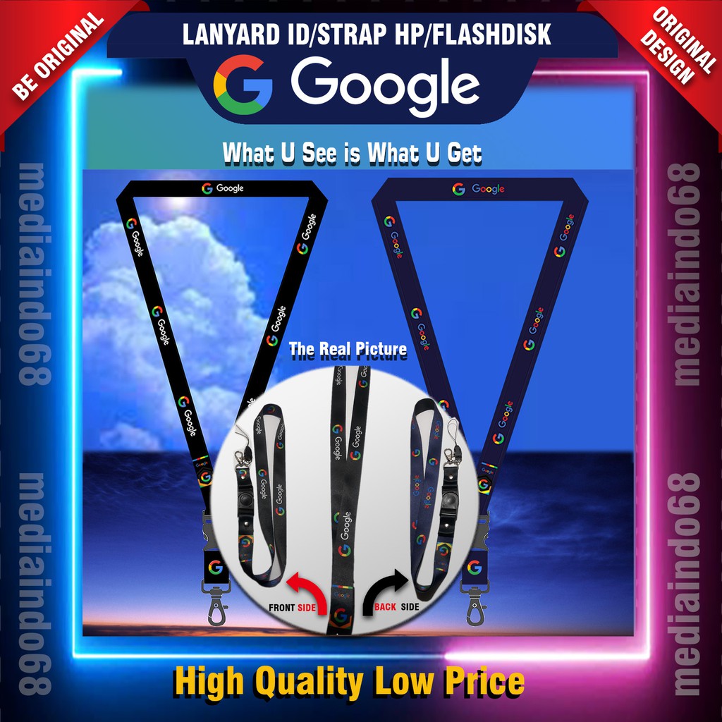 GOOGLE Lanyard, ID Strap, HP/Flashdisk Digital Printing (Exclusive ...