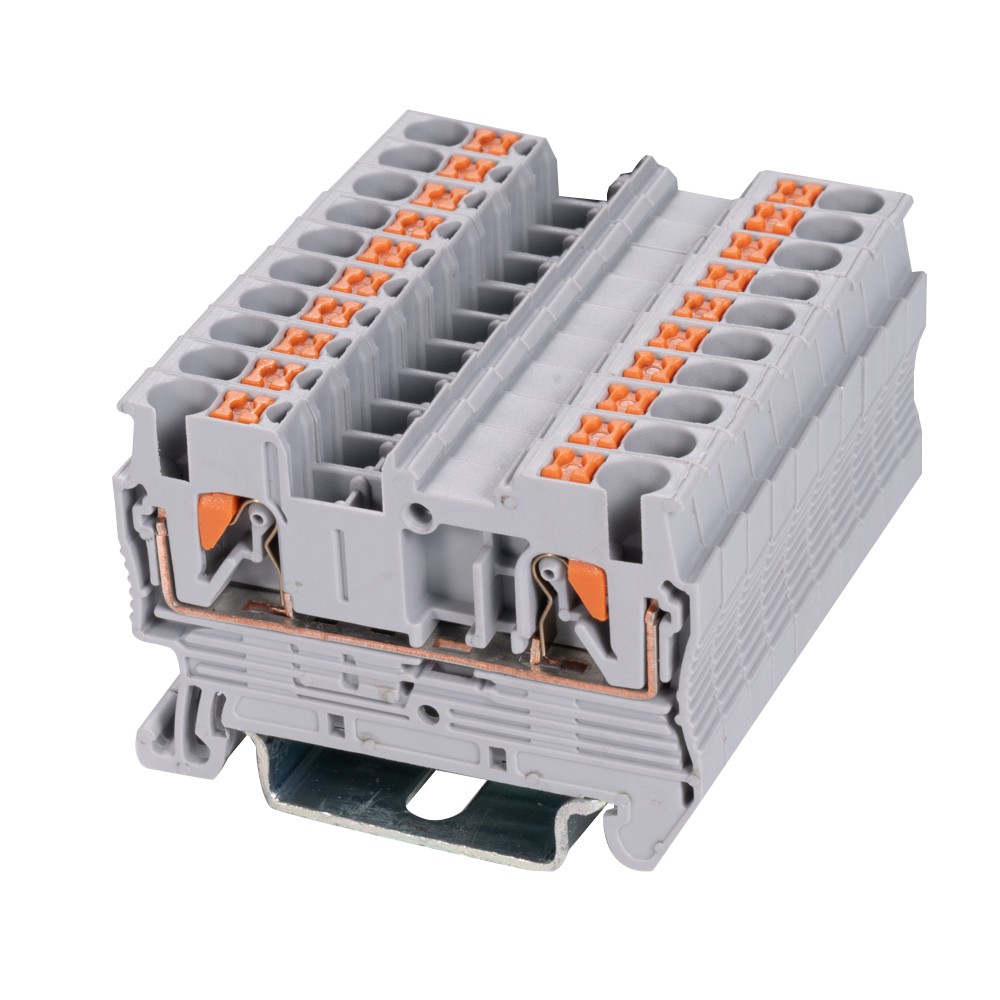 Sipun St2 25 Push In Terminal Block 10 Pcs Din Rail Mounted Spring Pt Type Screwless Terminal