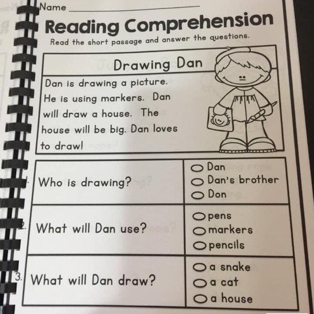 Kindergarten Reading Comprehension Worksheet 3 levels | Shopee Malaysia