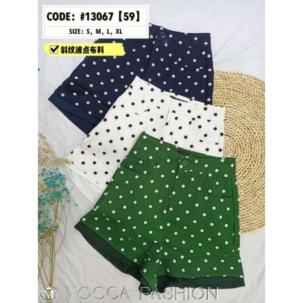 Mocca Fashion Polka Dot Shorts | Shopee Malaysia