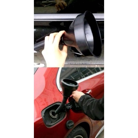 PVC FUNNEL WITH FLEXIBLE HOSE AND SPOUT PETROL OIL FLUID WATER CORONG ...