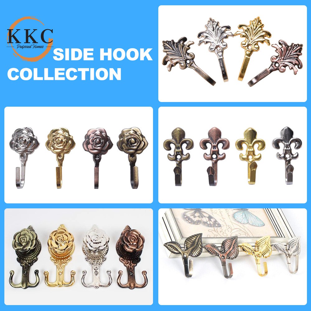 KKC 1 pair Curtain Side Hooks TieBack Hook Holdbacks Hanger Drapery ...
