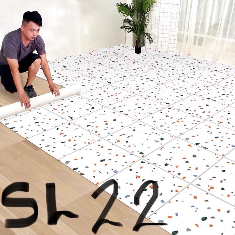 (free pos) 500cm Sticker Lantai Vinyl tebal Floor marble PVC Stickers ...