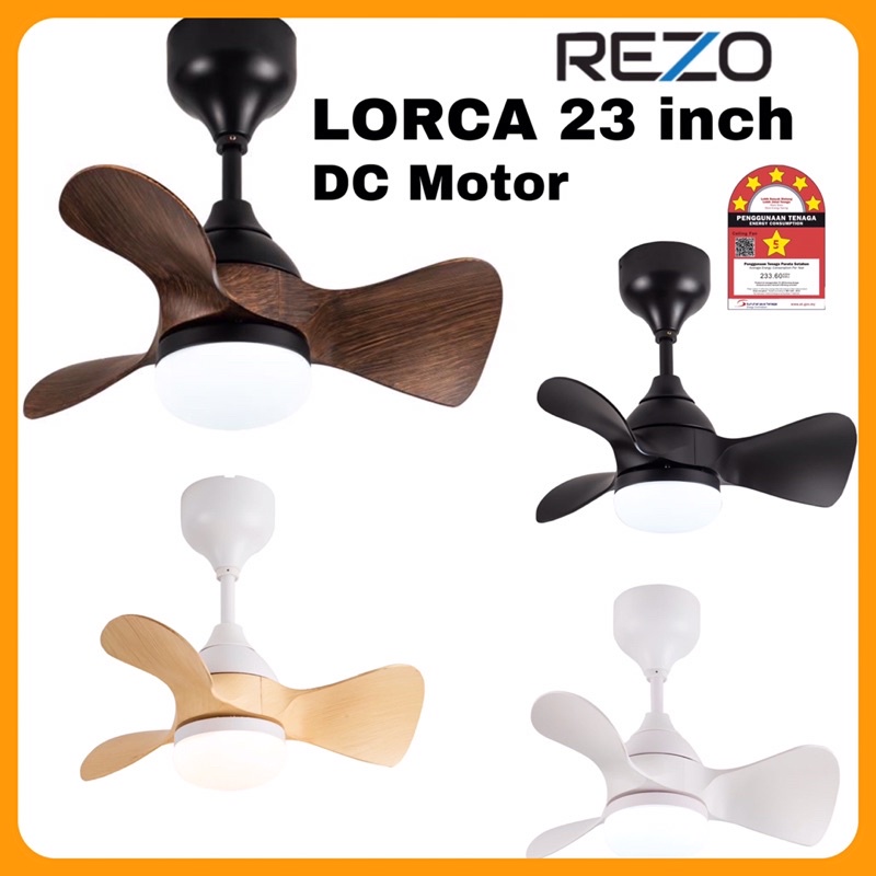 REZO LORCA 23” / Venus LED 20” Mini Inverter Ceiling Fan With Light ...