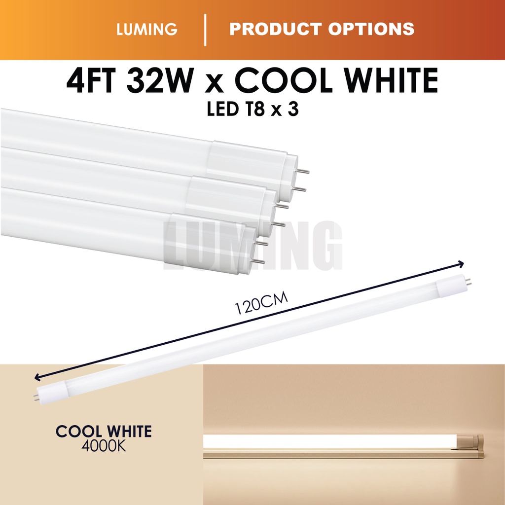 LMG_ LED T8 Linear Light Casing Office Light 2FT 4FT Kalimantang Tube Fitting Ceiling Wall ...