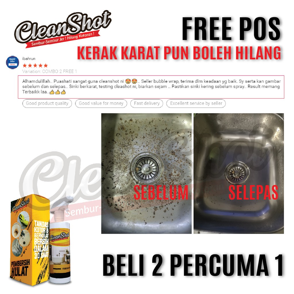 Cleanshot- Spray 5 Minit, Pencuci Tandas Bersih Bak Tandas Hotel ! 🔥 ...