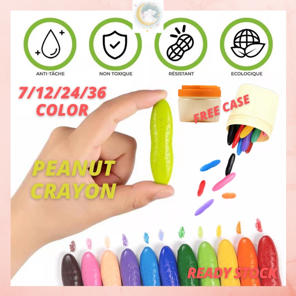 Y Plus Peanut Crayons Washable Safe Non-Toxic & Not Dirty Suit For Kids ...