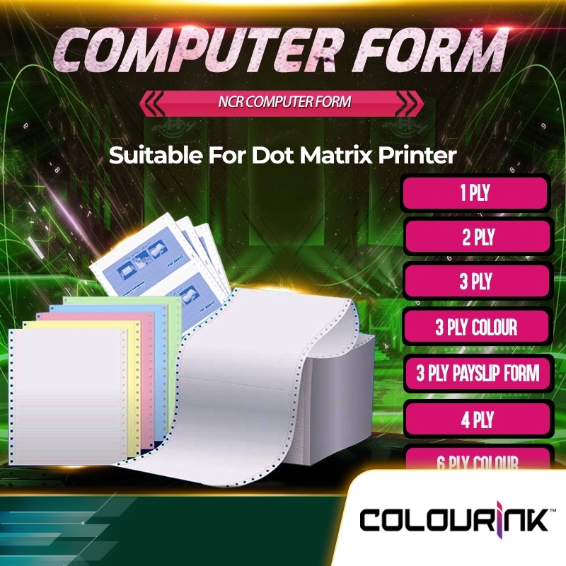 ColourInk NCR Computer Form 1 Ply ｜1 Ply 2UP｜2Ply｜2 Ply 2UP｜3 Ply｜3 Ply ...