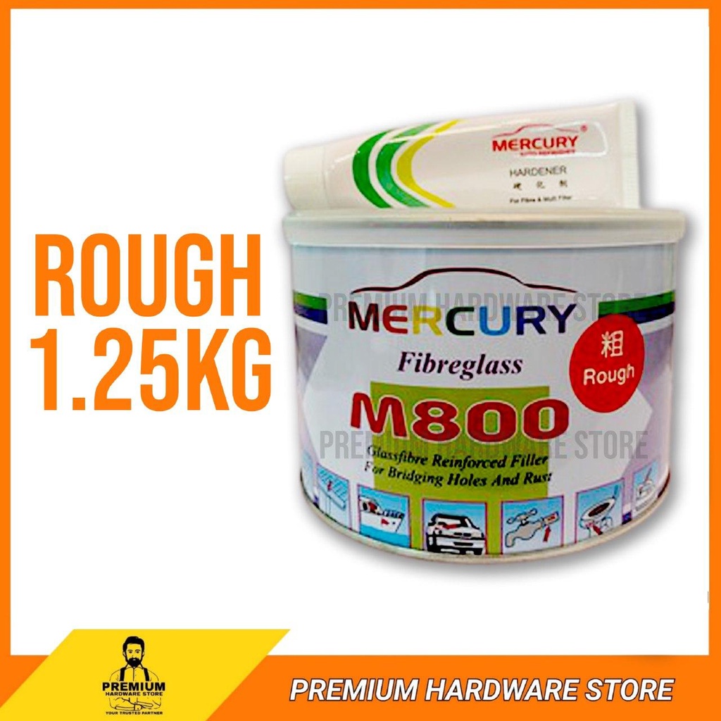 MERCURY M800 FIBREGLASS WITH HARDENER (280G & 1.25KG) / FIBRE COMPOUND ...