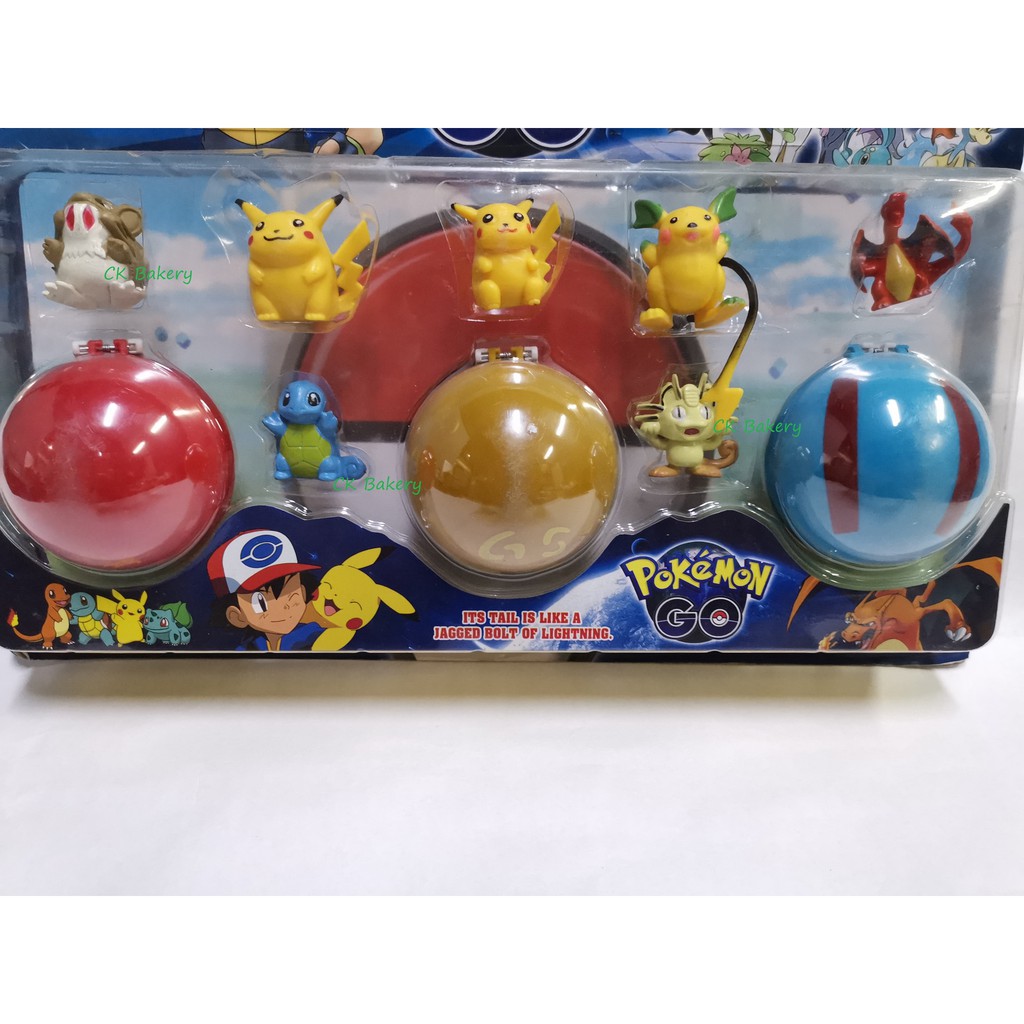 10 pcs Pokemon Poke ball cartoons doll cake decoration tools party ...