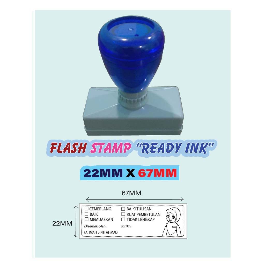 RUBBER STAMP/COP FLASH STAMP READY INK CUSTOM MADE RUMI JAWI | Shopee ...