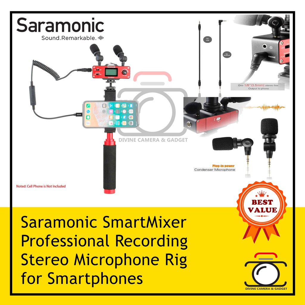 Saramonic SmartMixer Professional Recording Stereo Microphone Rig for ...