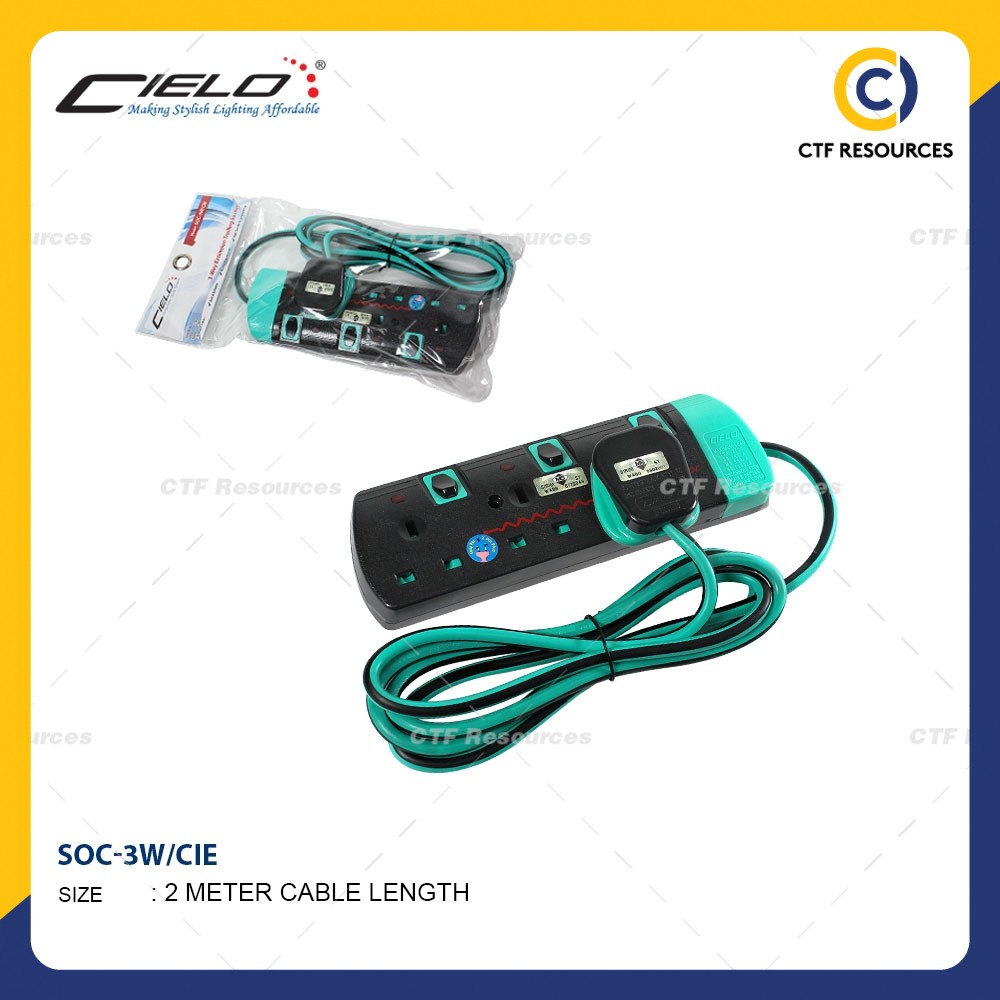 CIELO 3/4/5 WAY 2METER WIRE EXTENSION TRAILING SOCKET | Shopee Malaysia