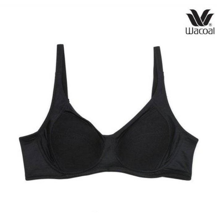 Wacoal Basic Bra Black (BL) Without Frame Wireless Full Cup Storage 2 Hooks Bubble Thin Model ...