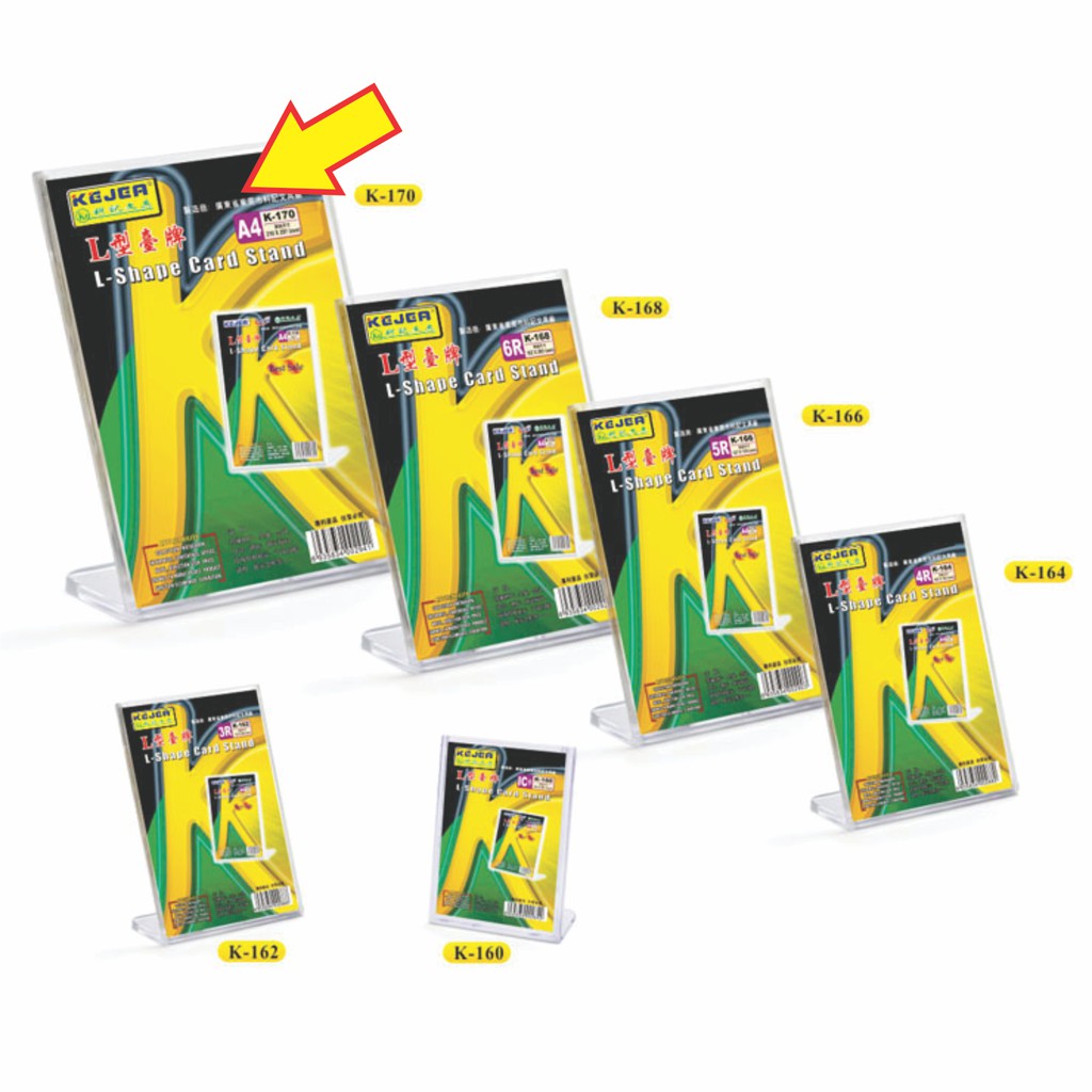 Acrylic L-Shaped Display Stand L Shape A4 / 3R / 4R / 5R / 6R / Name ...