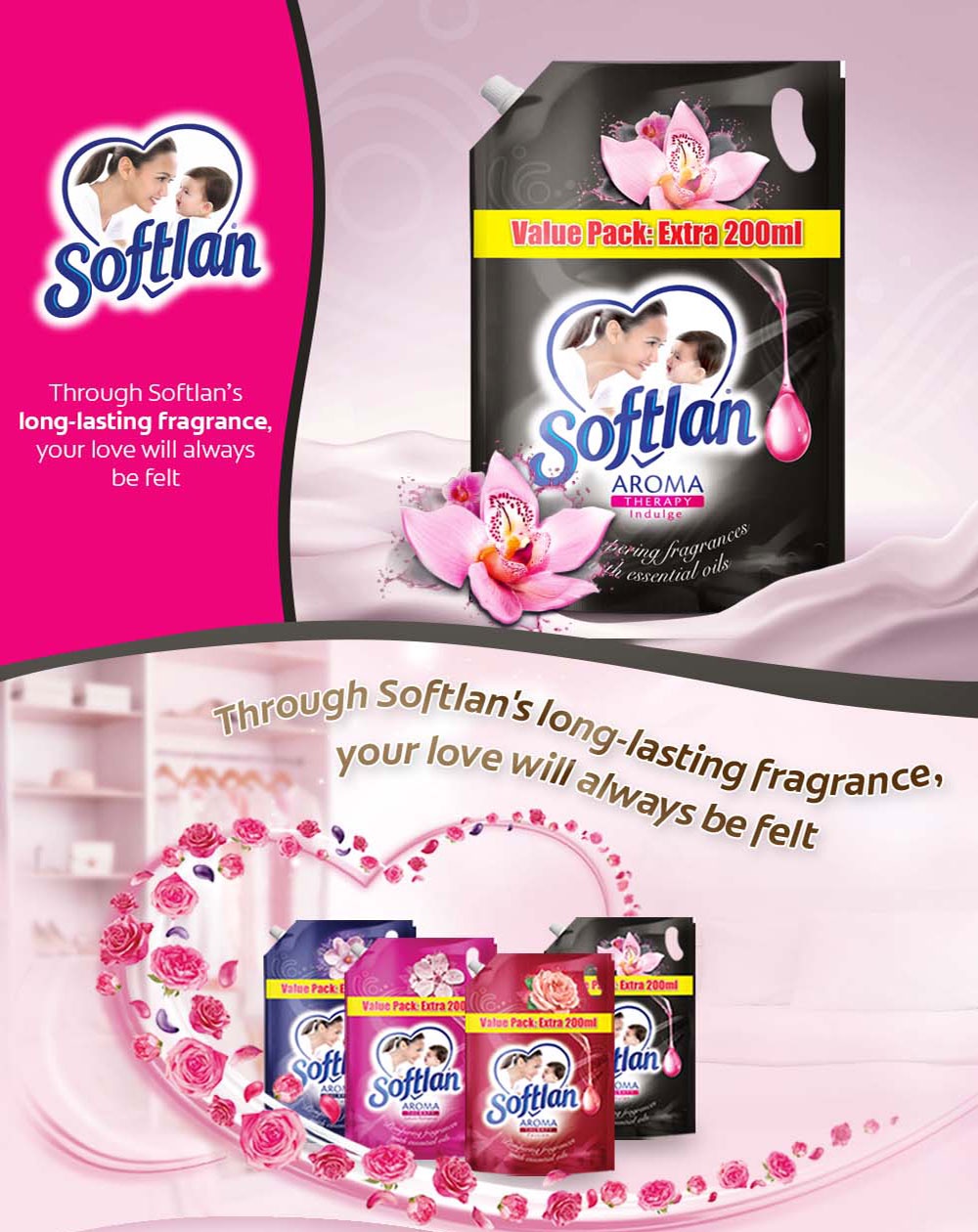 Softlan Aroma Therapy Indulge (Black) Fabric Softener 1.5L Refill ...