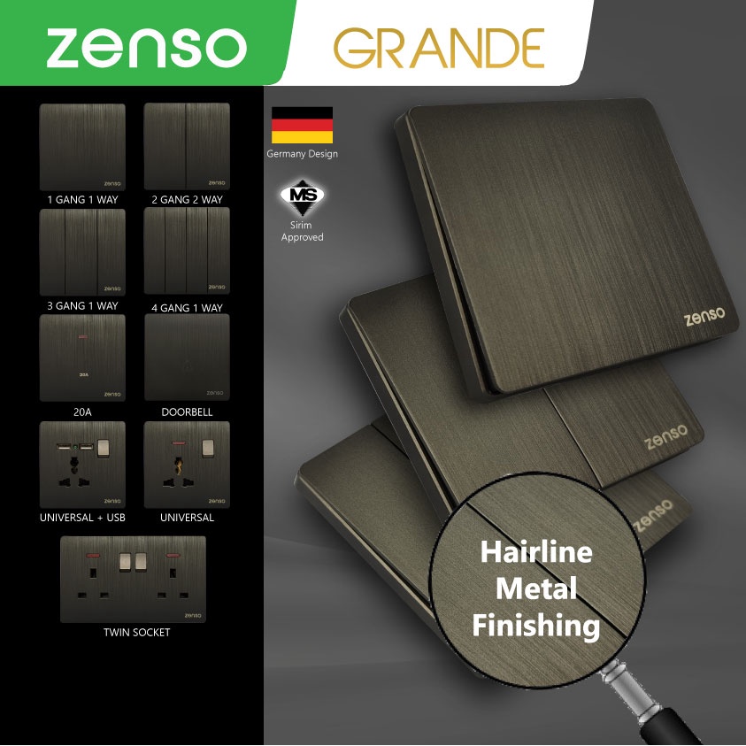 [SIRIM][Ready Stock]ZENSO Switch-Grande Series Hairline Black Switch ...
