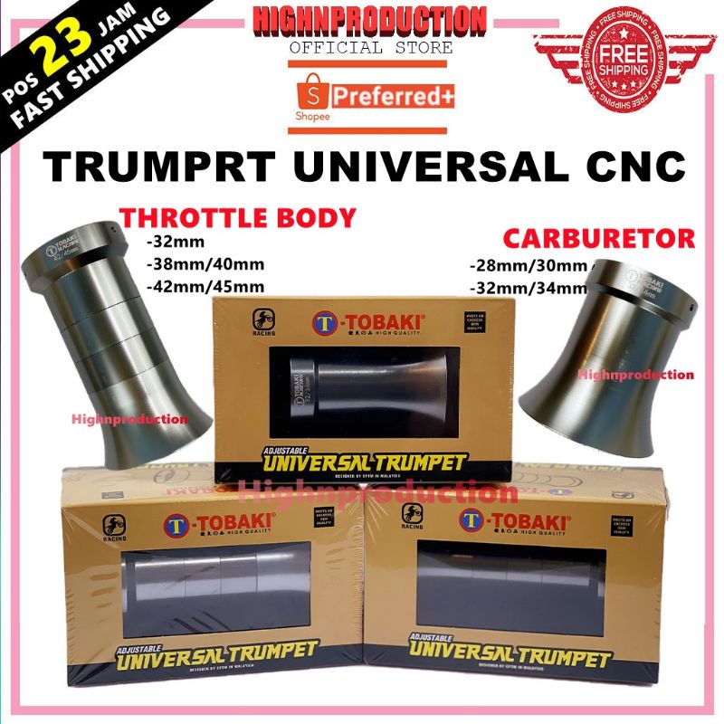 ADJUSTABLE UNIVERSAL TRUMPET RACING 28/30mm 32mm 32/34mm 34/36mm 38 ...