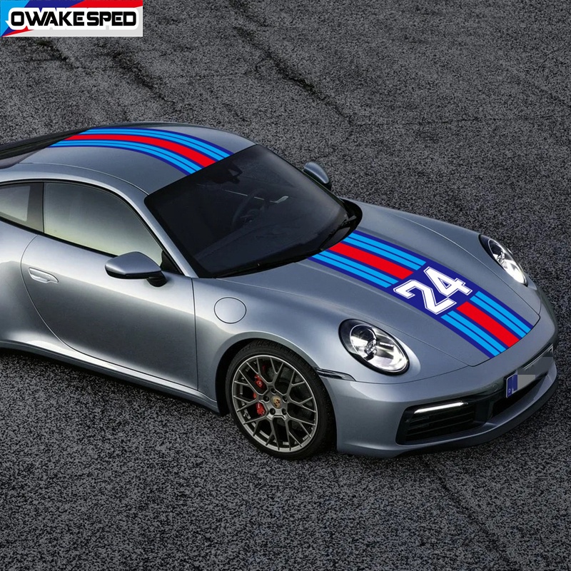 1set Racing Stripes Car Styling Hood Roof Tail Decor Sticker Auto Body ...