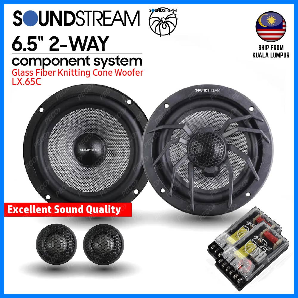 Soundstream Speaker LX.65C– 6.5" 2 way component system with Glass ...