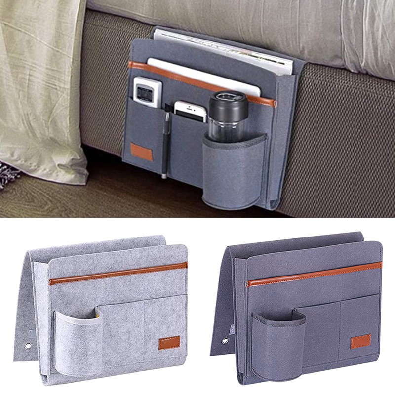 EverToner Felt Hanging Bag Bedside Couch Storage Organizer Bed Holder ...