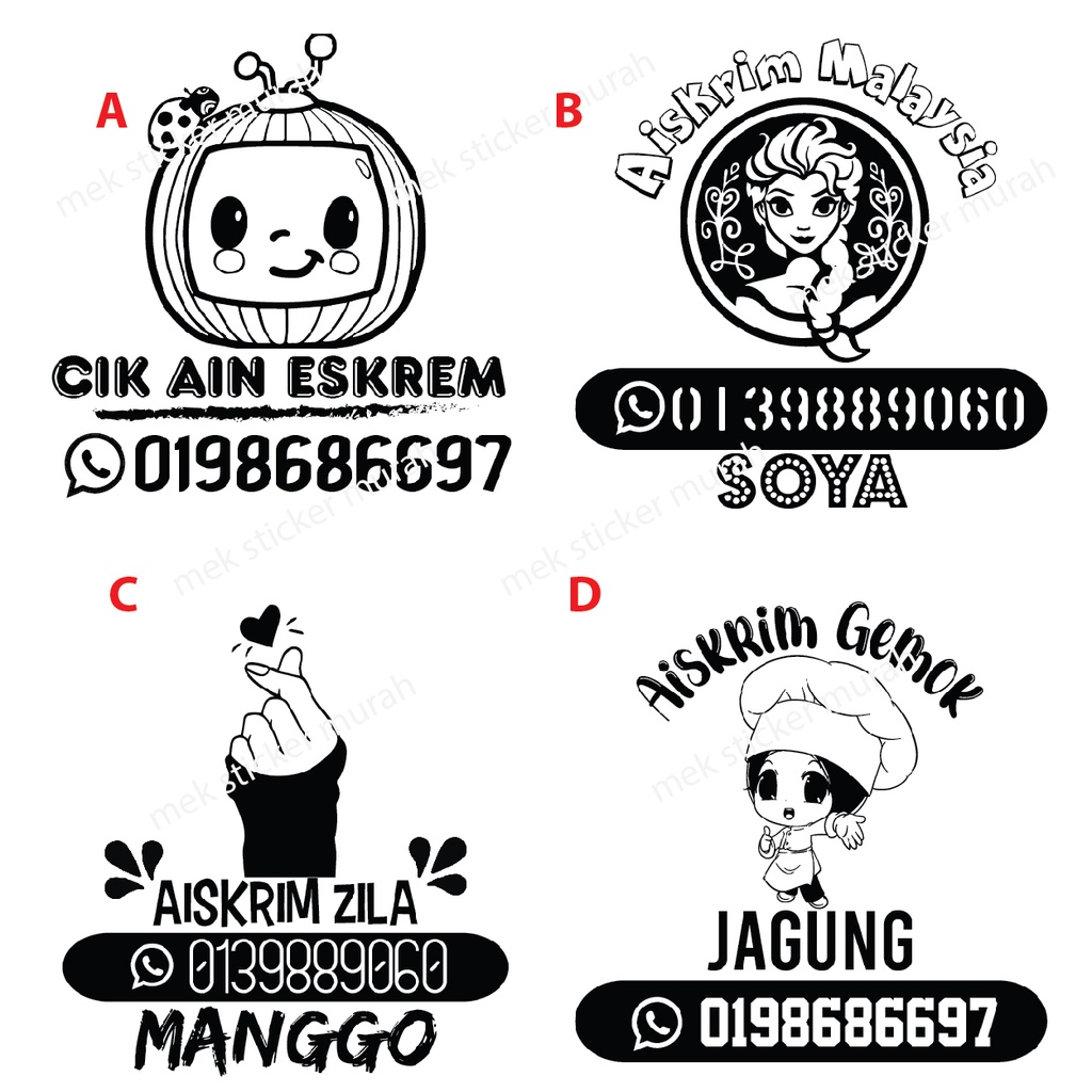 108pcs STICKER AISKRIM MALAYSIA KARTUN 2023 | Shopee Malaysia