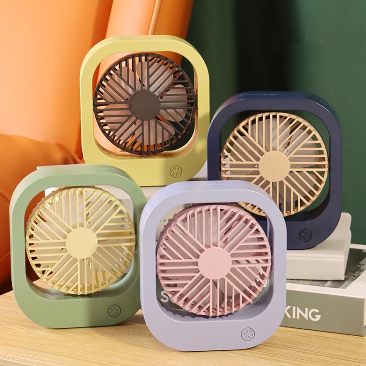 Diandi Drip Fan Simple Contrast Color Square USB Rechargeable Small Fan ...