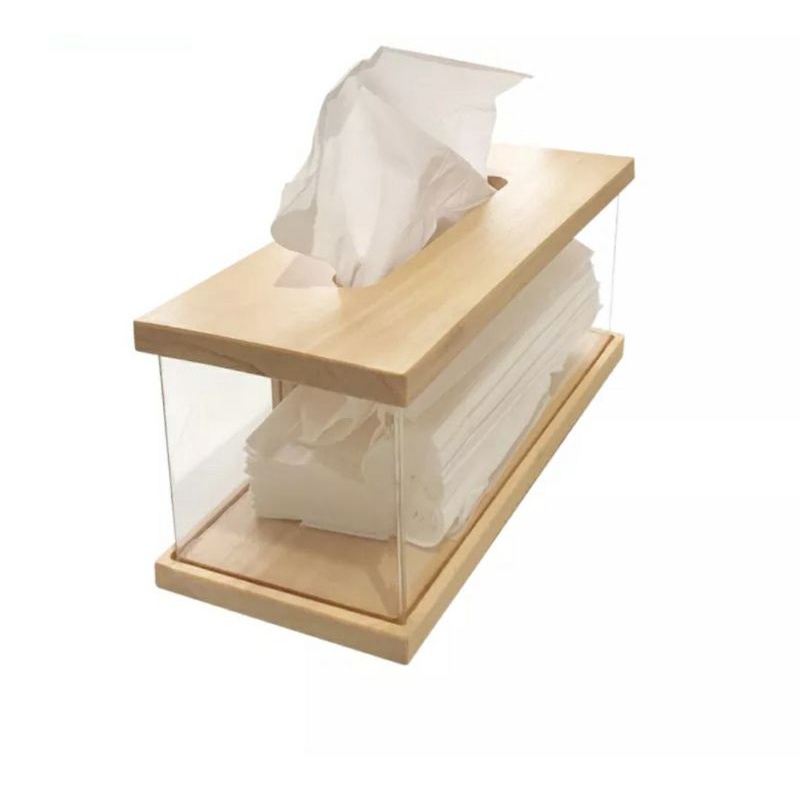 KAYU Transparent Wooden Aesthetic Tissue Box Aesthetic Tissue Box ...