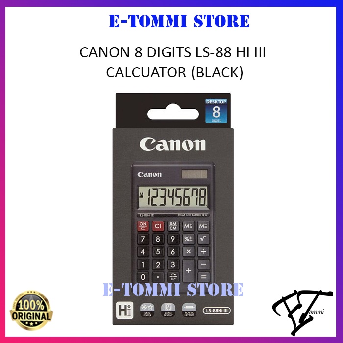 CANON 8 DIGITS LS-88 HI III CALCULATOR (BLACK) | Shopee Malaysia