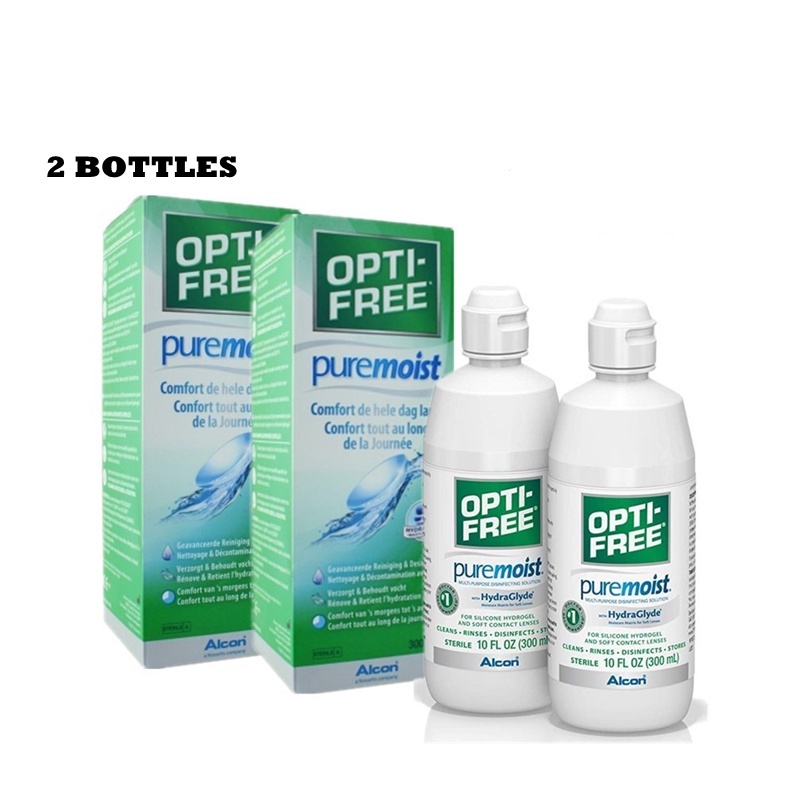 (2 bottle) Opti-Free Pure Moist Twin pack 300ml optifree opti free MFqw ...