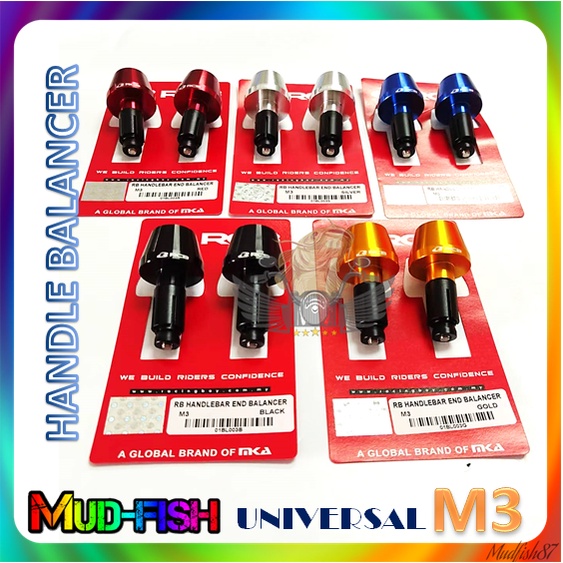 RCB UNIVERSAL ALLOY HANDLE BAR END BALANCER SILVER | BLUE | RED | BLACK ...