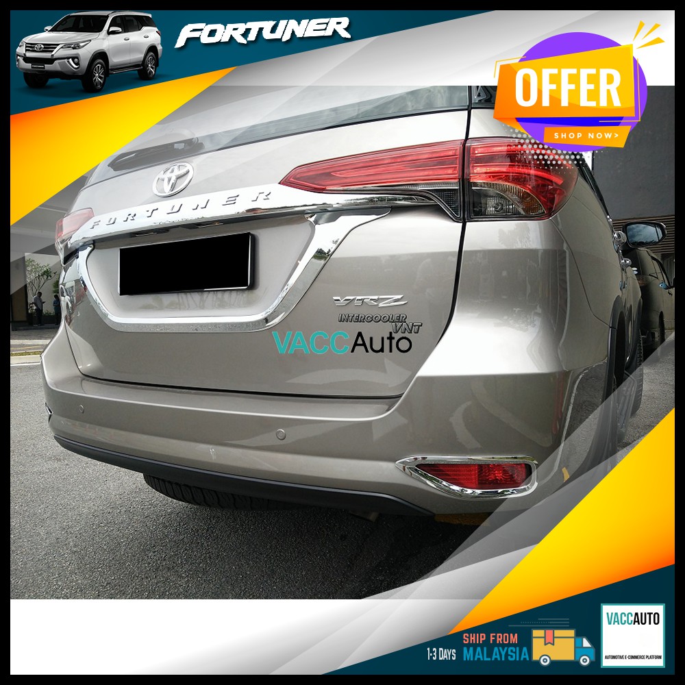 Toyota Fortuner Rear Plate Lower Chrome Lining Rear License Plate ...