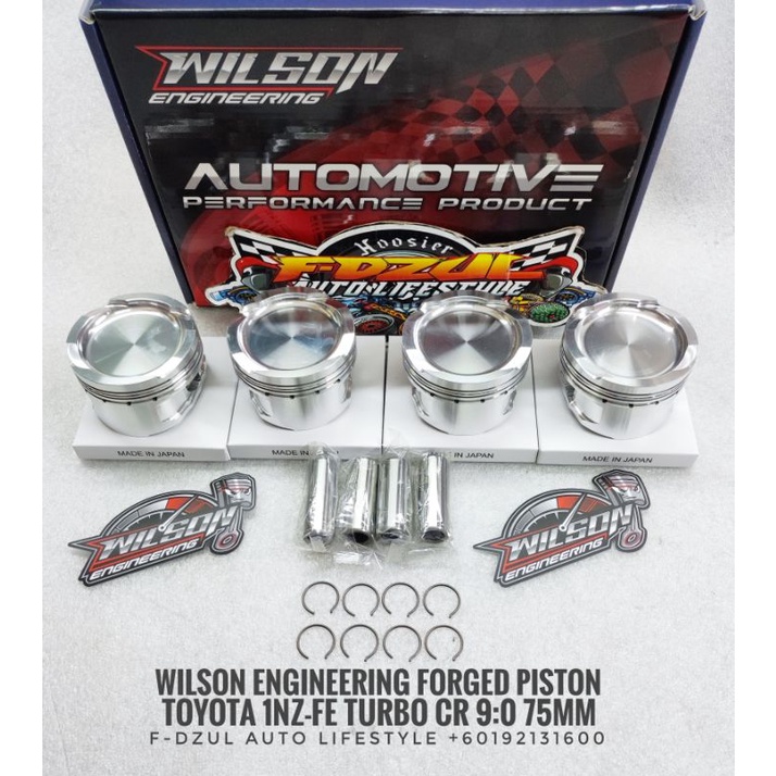 Wilson Engineering Forged Piston Toyota Vios 1NZ-FE Turbo 75MM 75.5MM ...