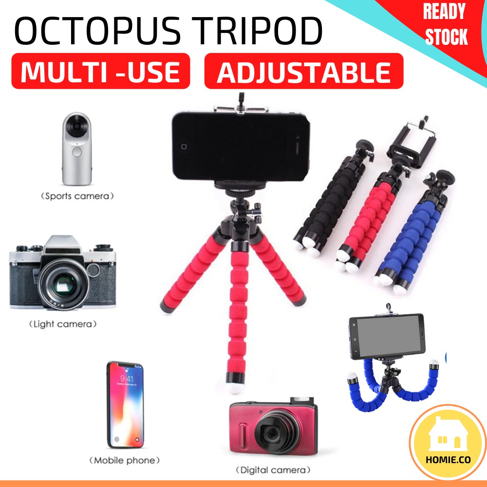 Portable Selfie Stick Octopus Mini Tripod Universal Camera Holder ...