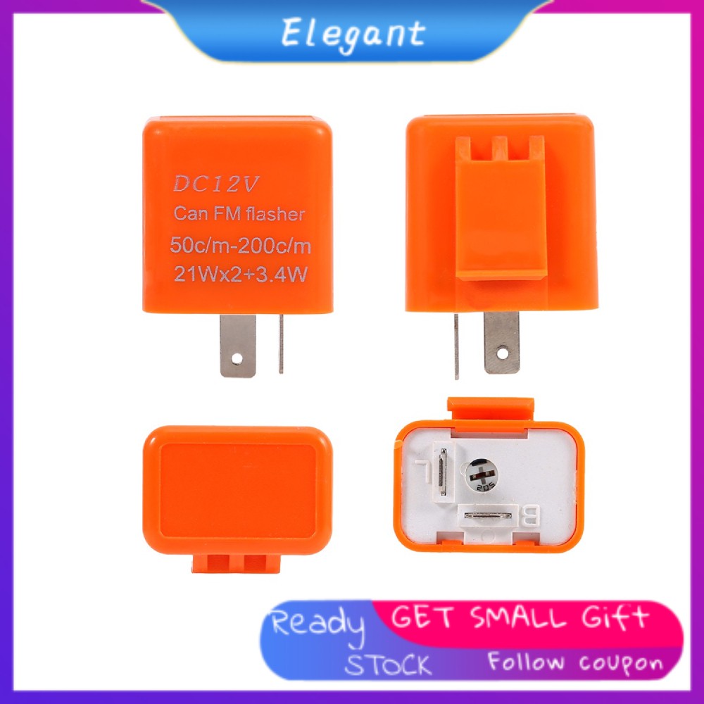 [ELE]12V 2 Pin Adjustable Frequency LED Flasher Relay Motorcycle Turn ...