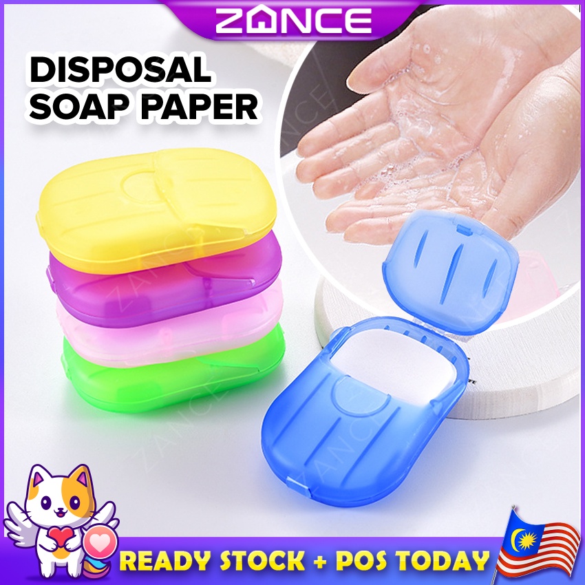 🇲🇾M'sia Stock 😻ZANCE Disposable Soap Paper Travel Disposable Mini Paper ...