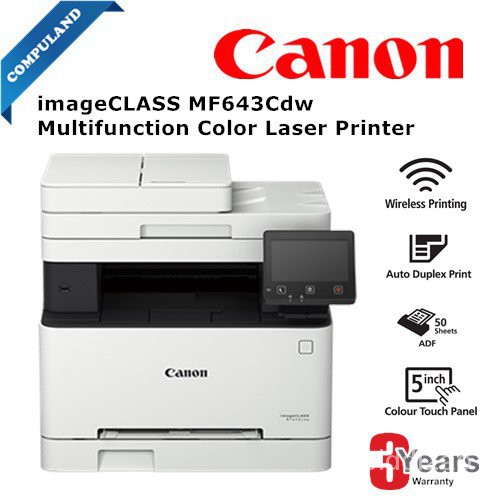 Canon imageCLASS MF643Cdw 3-in-1 Colour Multifunction Laser Printer ...