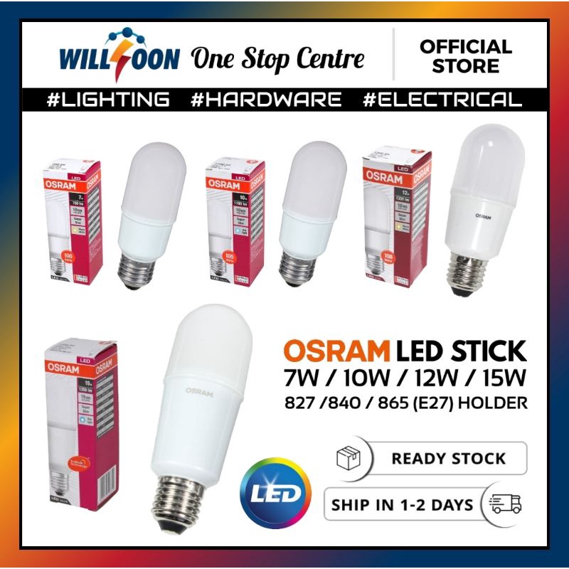 OSRAM LED STICK BULB 7W / 10W / 12W / 15W LED STICK BULB E27 Daylight / Coolwhite / Warmwhite ...