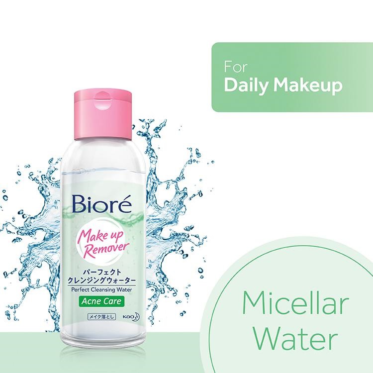 Biore Make up Remover Perfect Cleansing Water 90ml (Acne Care) | Shopee ...
