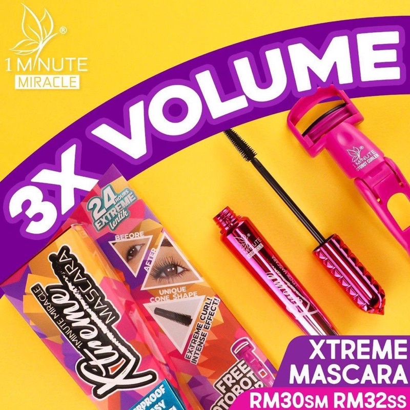 1 MINUTE MIRACLE XTREME MASCARA NEW PACKAGING ORIGINAL 1 MINUTE MIRACLE | Shopee Malaysia