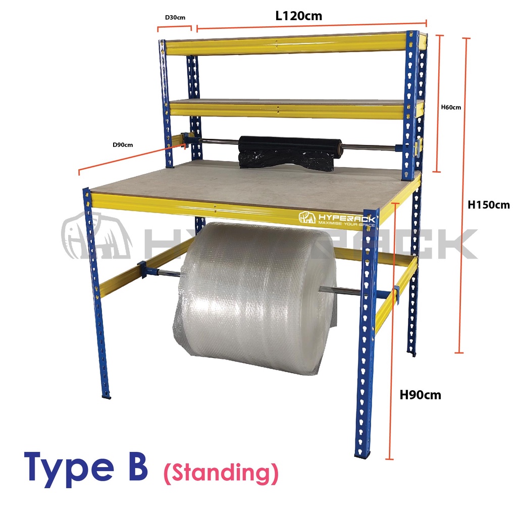🐘[FREE SHIPPING] HYPERACK™️ Heavy Duty Packaging Table Online Seller Packing Table Boltless Rack ...