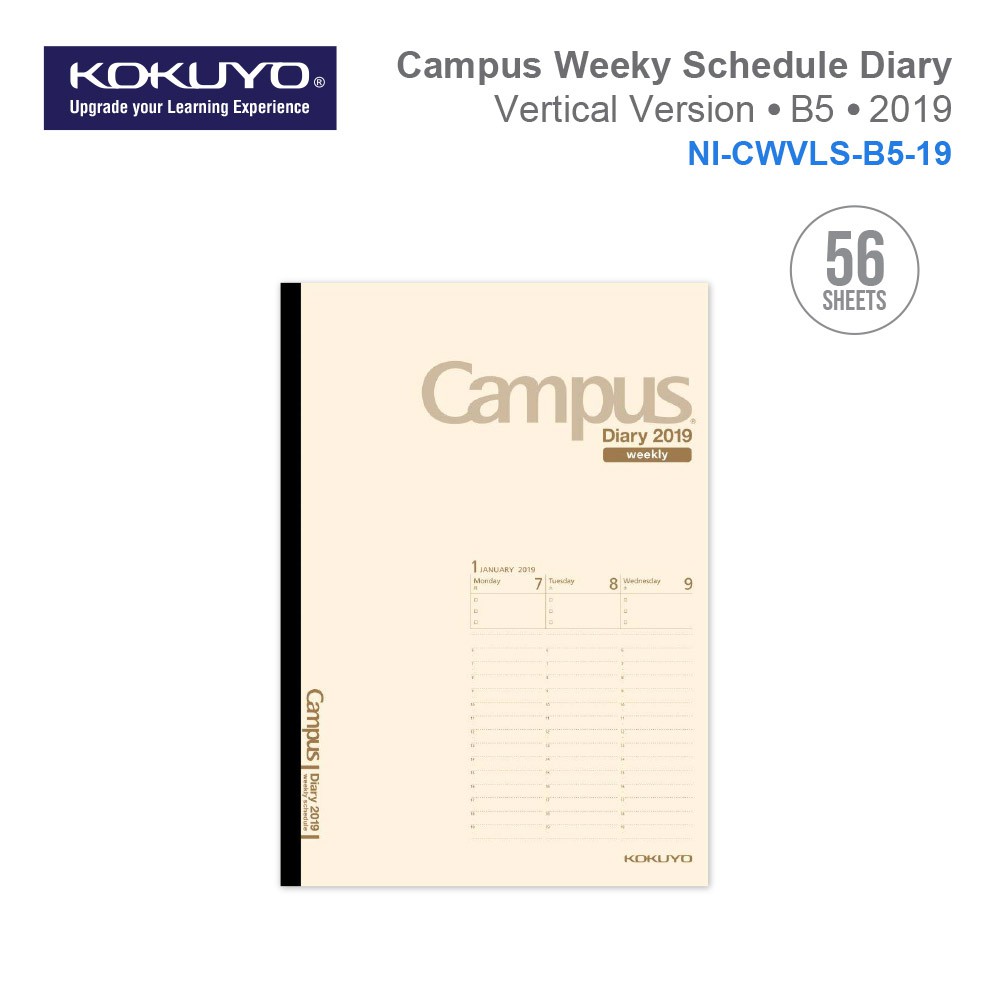 Kokuyo Campus Weekly Vertical Schedule Diary 2019 NI-CWVLS | Shopee Malaysia