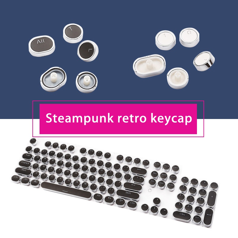 Round Keycaps - Double Shot PBT Keycap Set with Translucent Layer, for ...