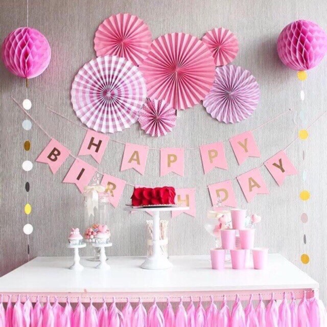 Birthday decoration paper fan Set | Shopee Malaysia
