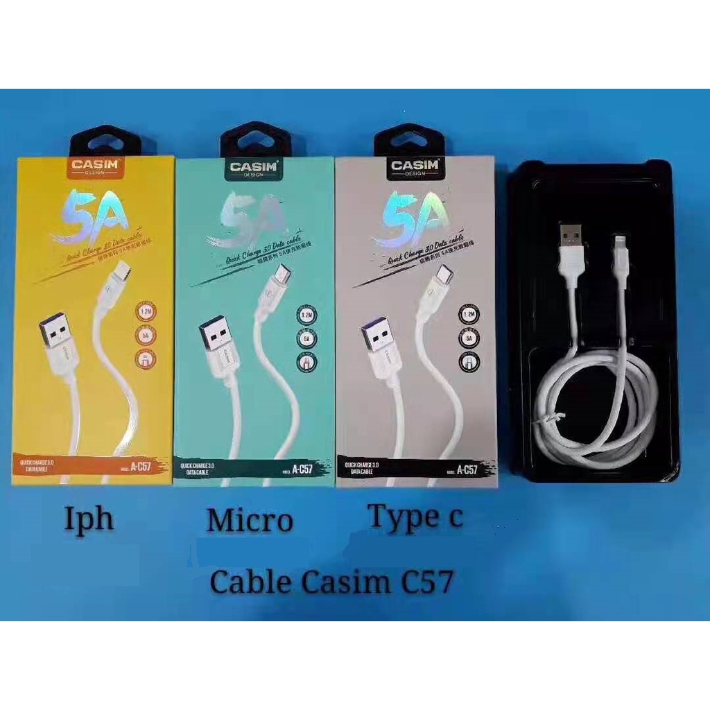 CASIM DESIGN CABLE A-C57 QUICK CHARGE 3.0 DATA CABLE SUPPORT QUALCOMM 3 ...